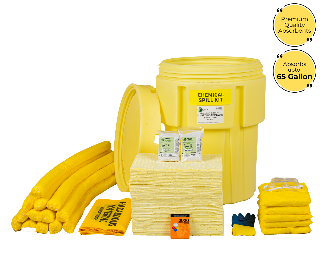 65 Gallon Chemical Spill Kit in ENPAC Salvage Drum